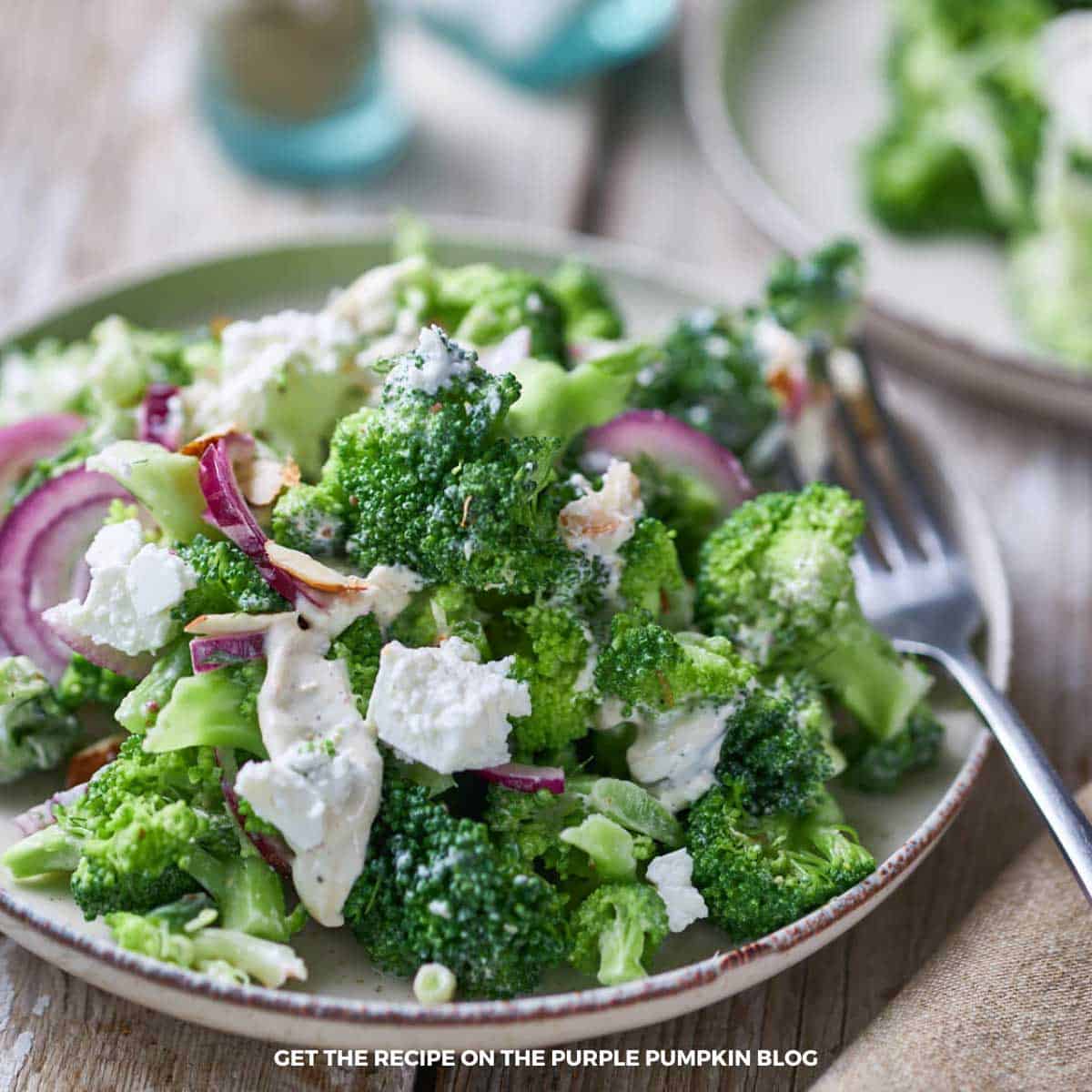 Easy Broccoli Feta Salad with Toasted Almonds
