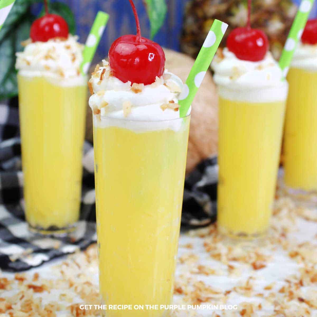 Boozy Pina Colada Pudding Shots—Luau Tropical Party Dessert