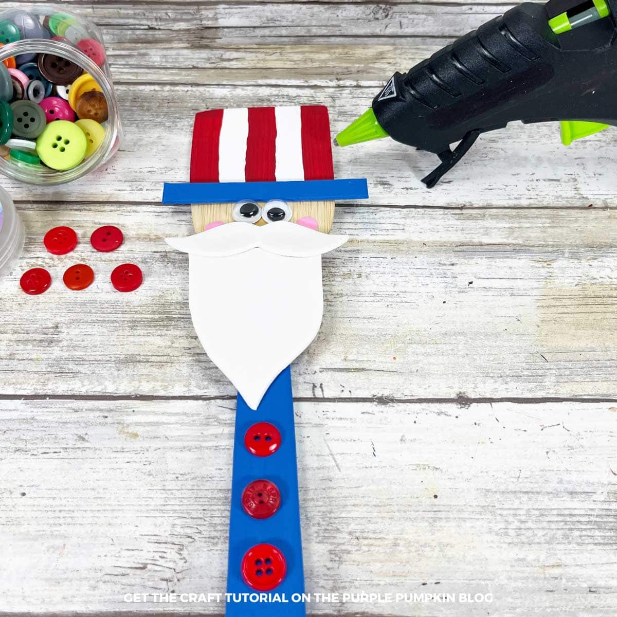 Wooden Spoon Uncle Sam Craft for Fourth of July