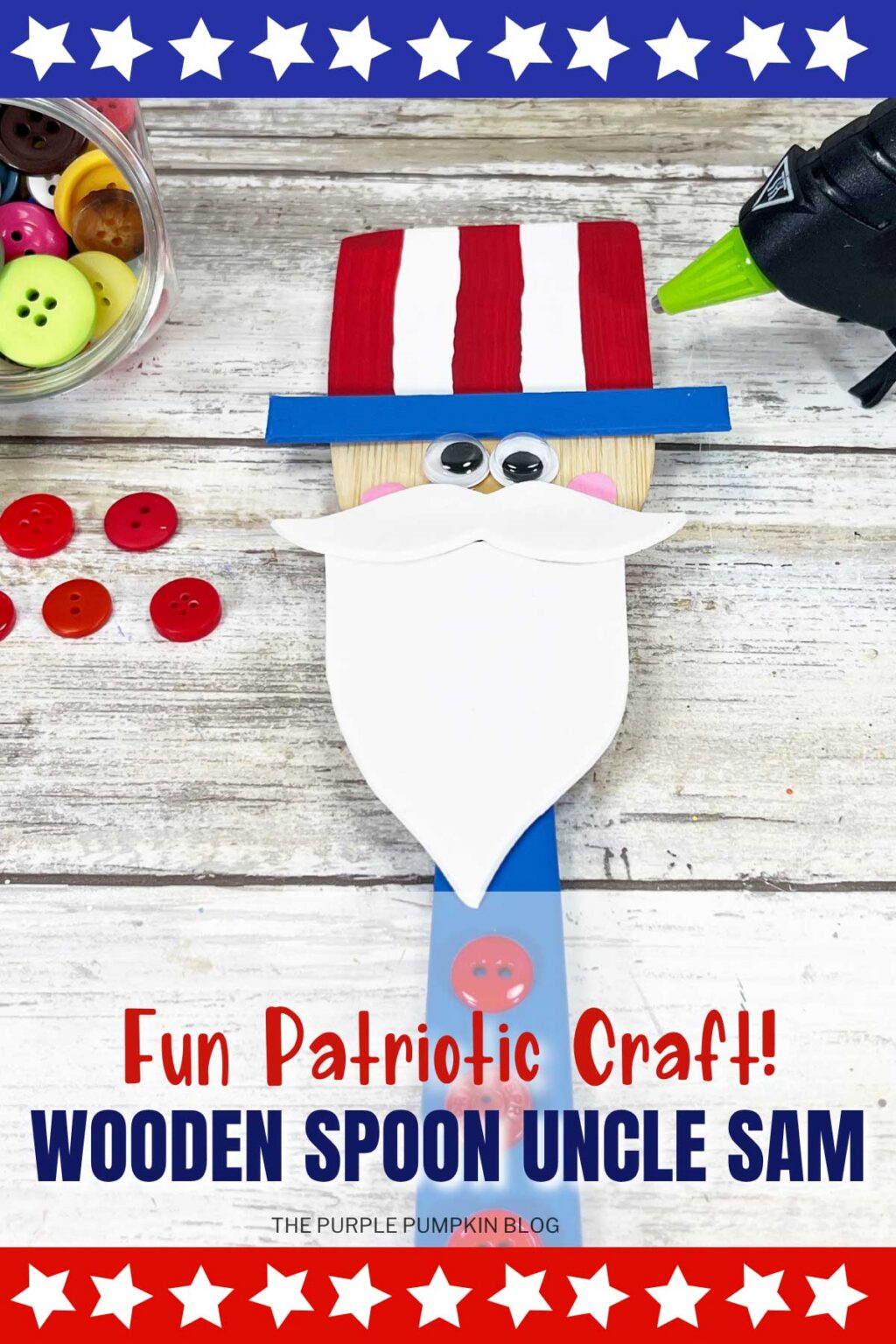 Wooden Spoon Uncle Sam Craft for Fourth of July