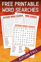 Free Autumn Fall Word Search Printable