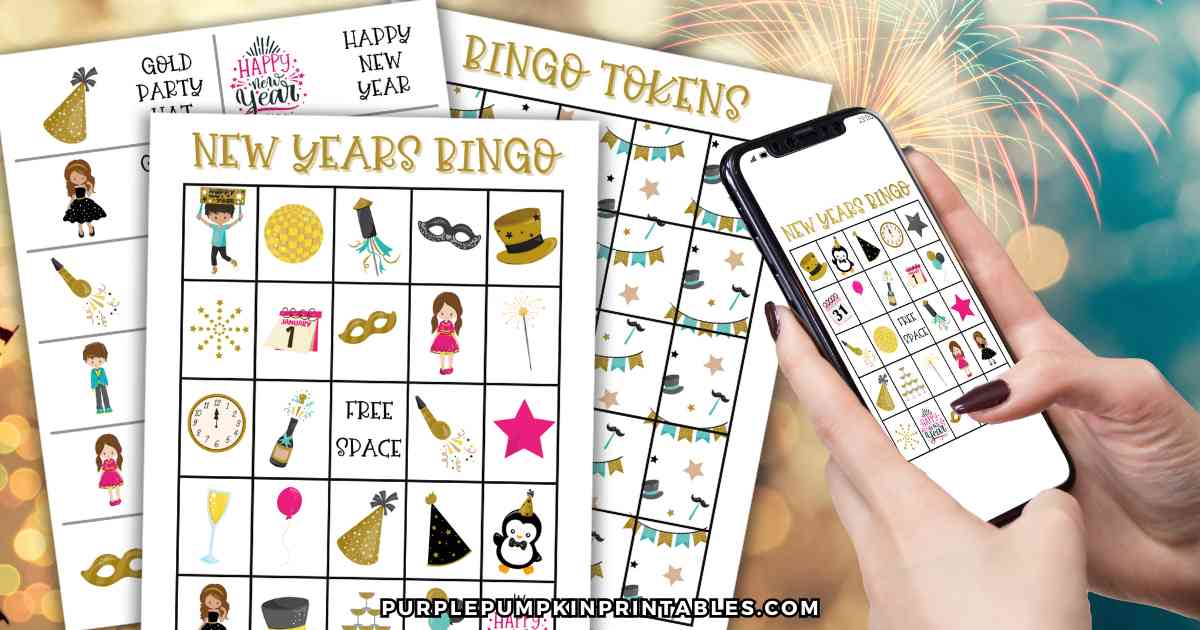 Free New Years Bingo Printable to Download for New Year's Eve