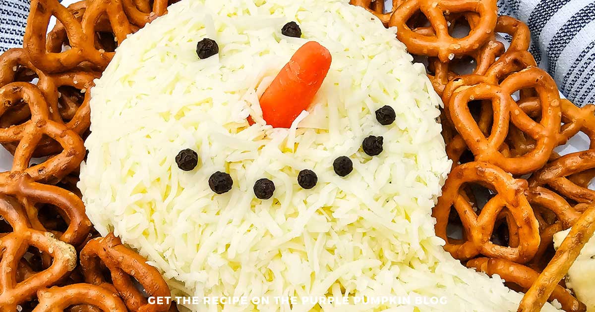 Fun Snowman Cheeseball Appetizer for Christmas Parties